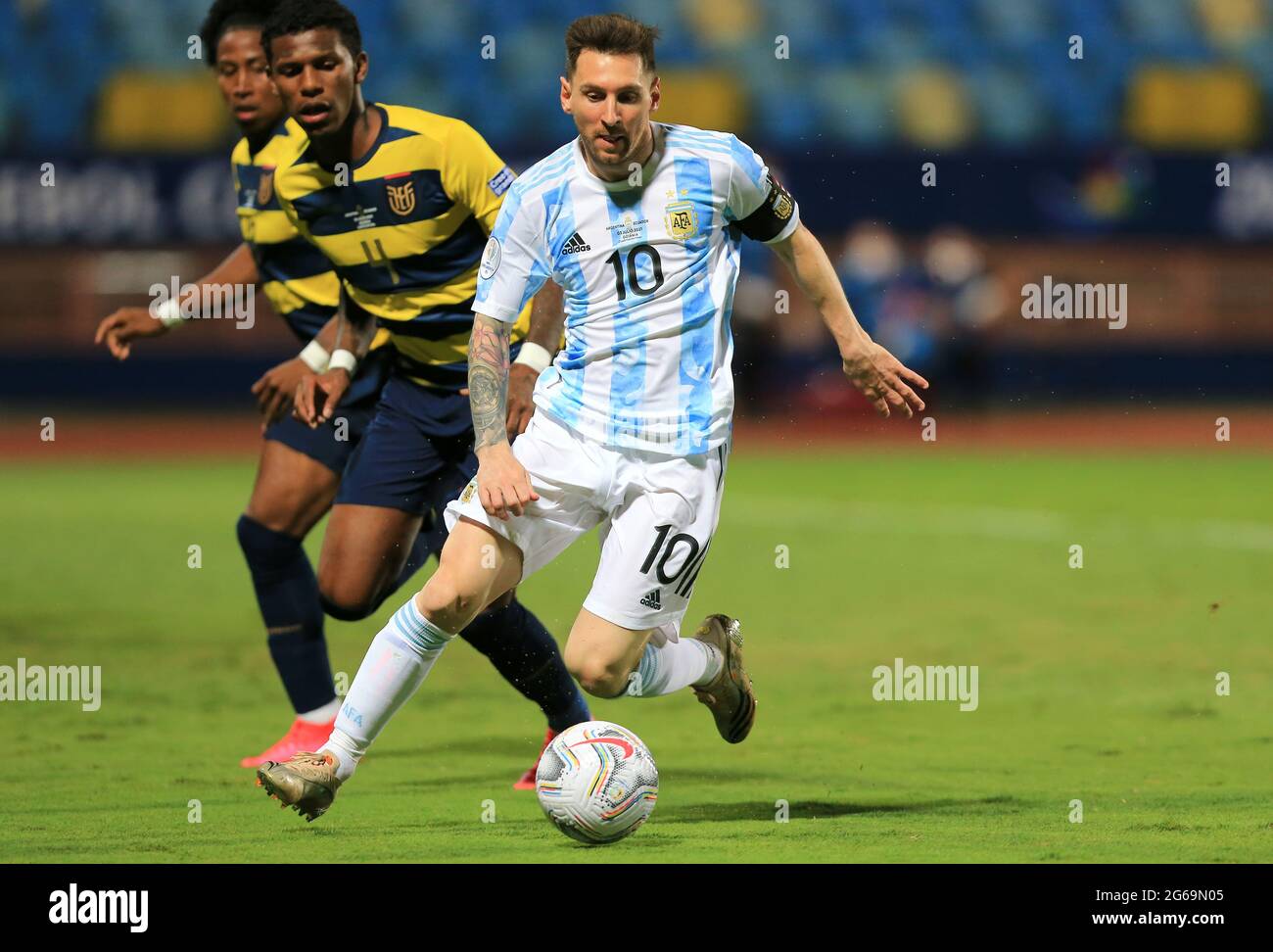 GOIANIA, BRAZIL - JULY 03: Lionel Messi of Argentina competes for the ...
