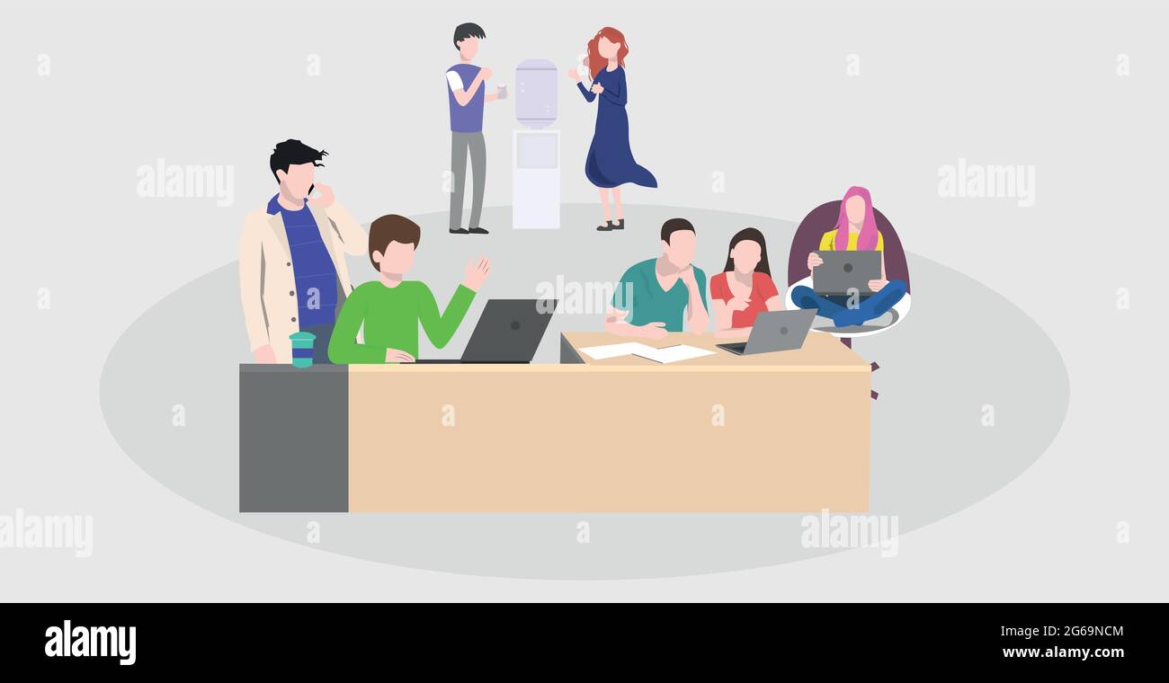 Business teamwork in a friendly team - Vector illustration Stock Vector ...
