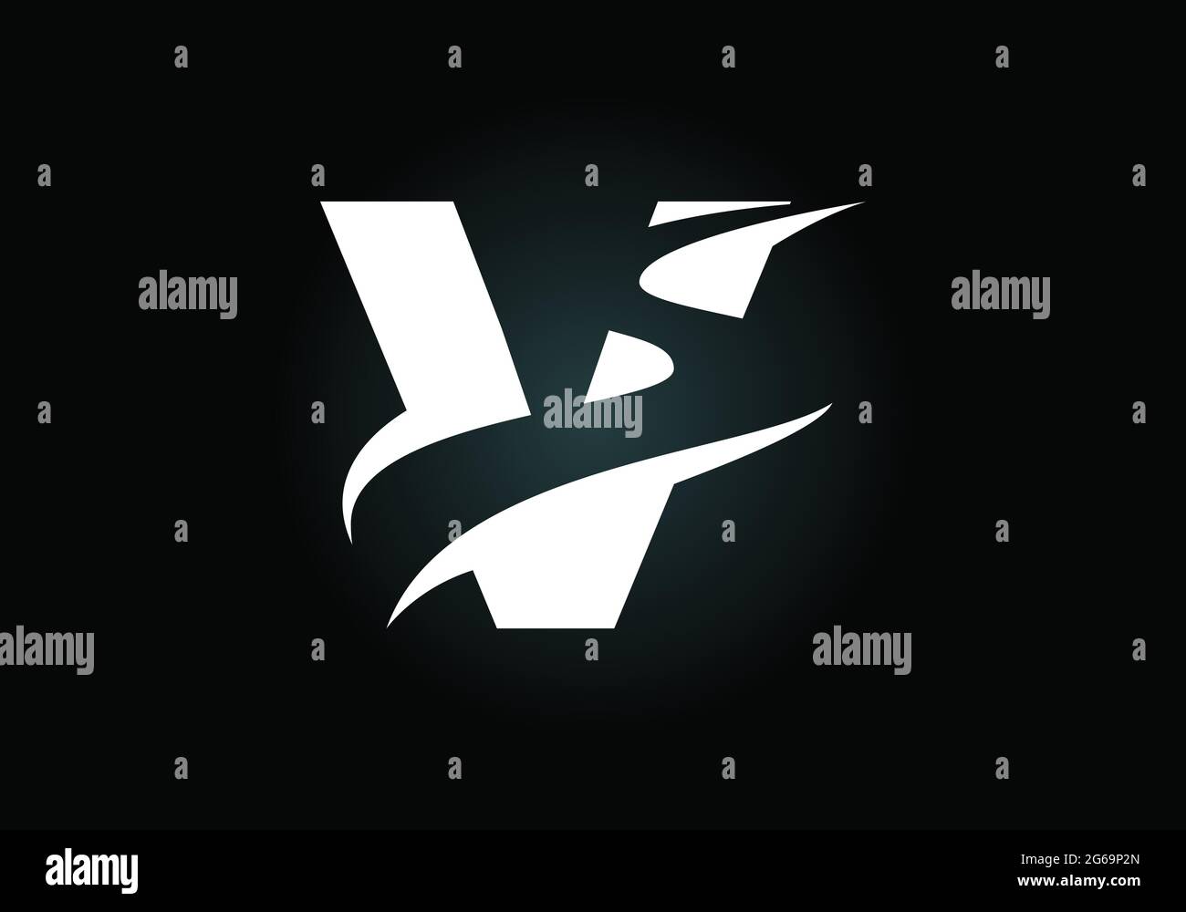 Initial Letter v with backspace S or pathway Logo design vector ...