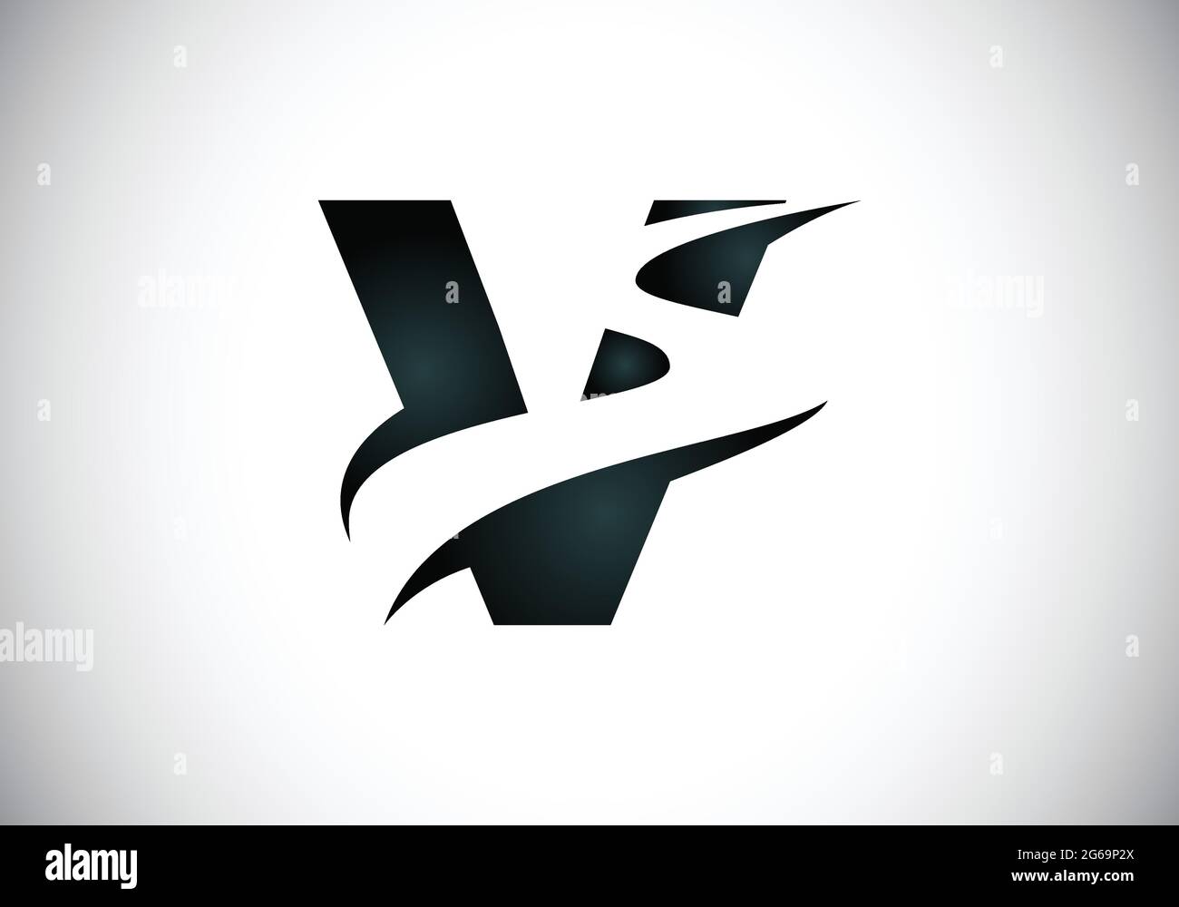 Initial Letter v with backspace S or pathway Logo design vector ...