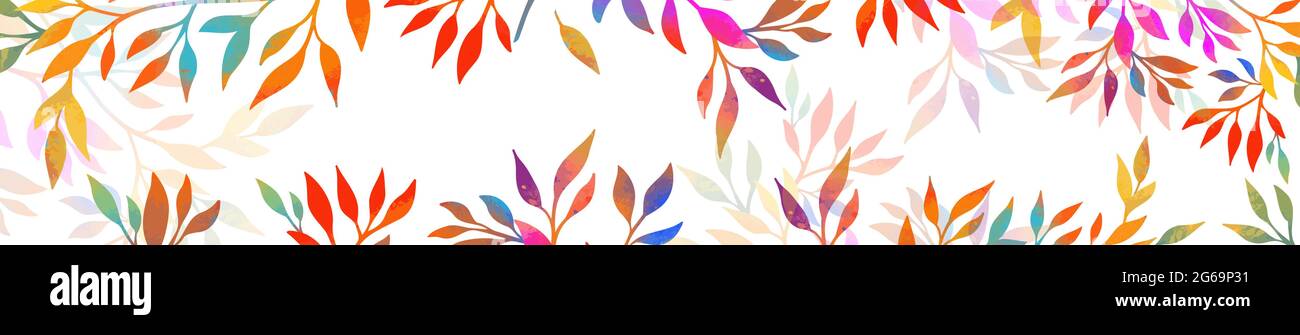 Horizontal banner with multicolored twigs. Vector illustration Stock ...