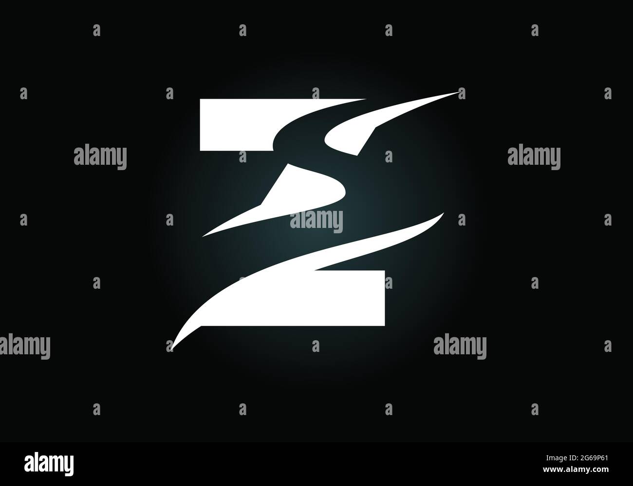 Initial Letter z with backspace S or pathway Logo design vector ...