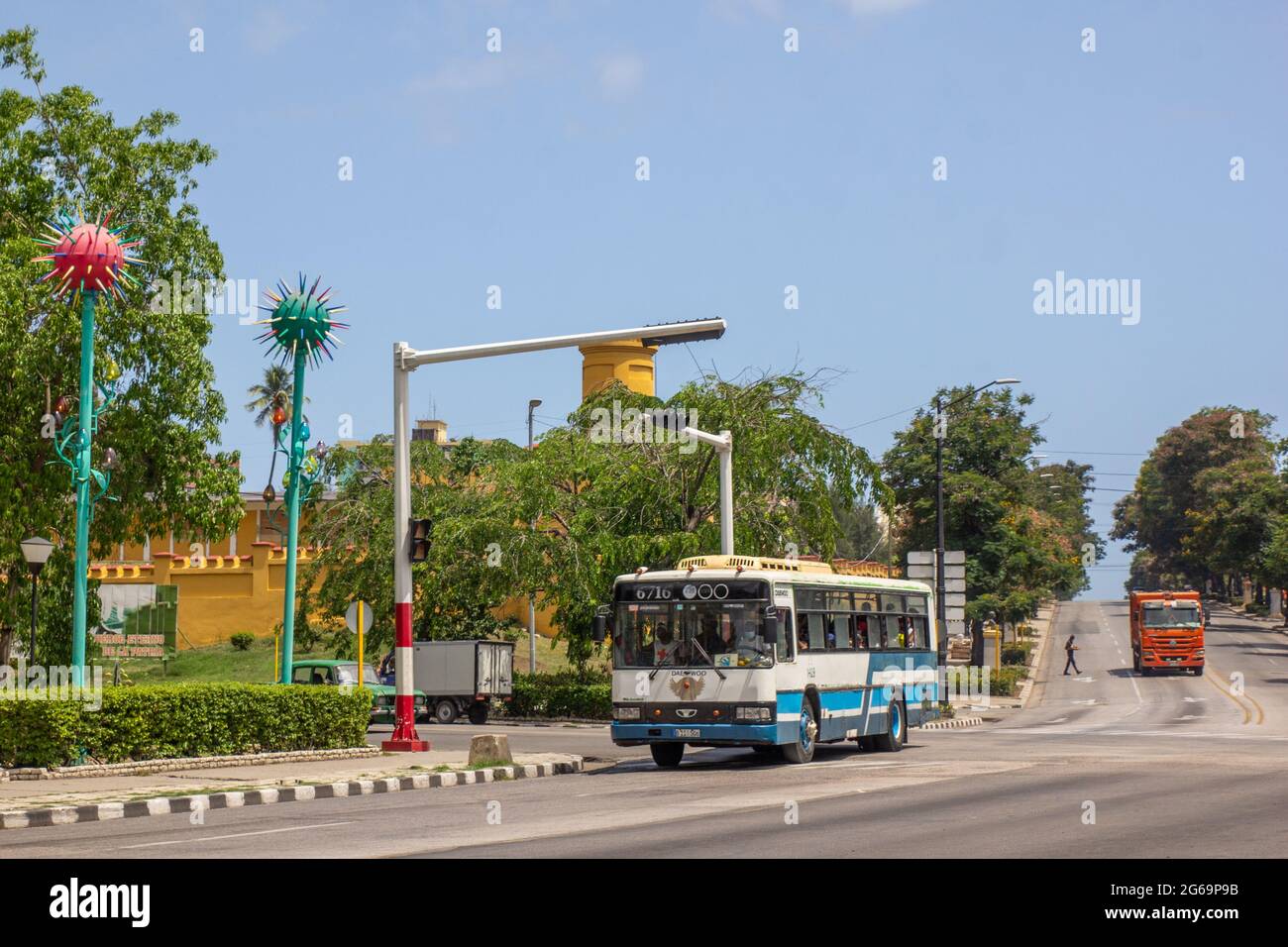Urban public transportation bus, Santiago de Cuba, Cuba Stock Photo - Alamy