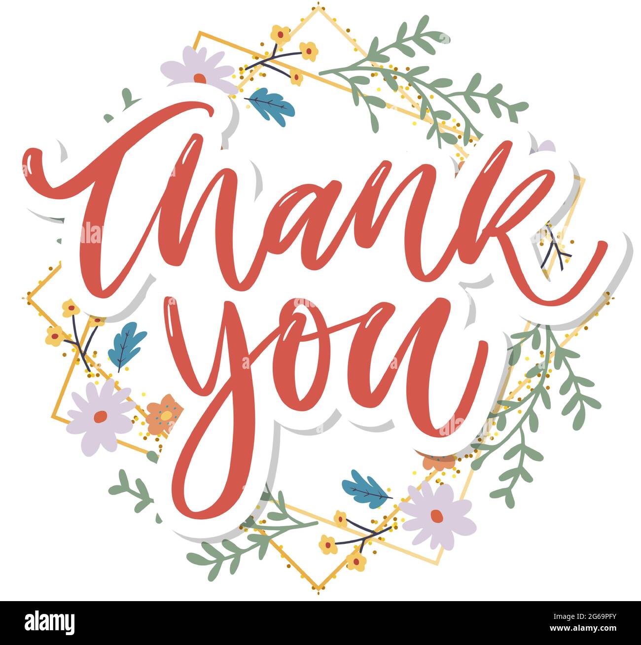 Cute Thank You Script Card Stock Vector Image & Art - Alamy