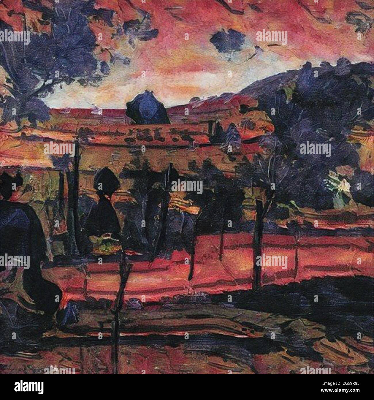 Expressionistic landscape artwork Stock Photo - Alamy