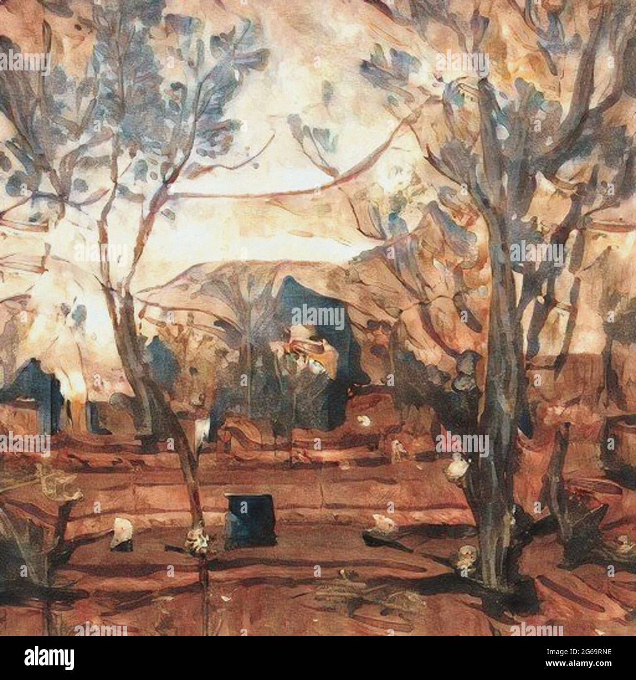 Expressionistic landscape artwork Stock Photo - Alamy