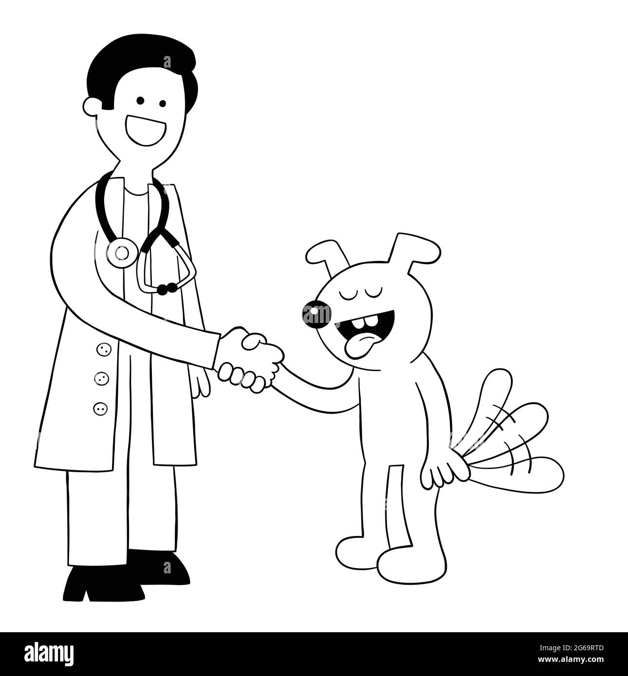Cartoon Illustration Vet Dog Stethoscope High Resolution Stock ...