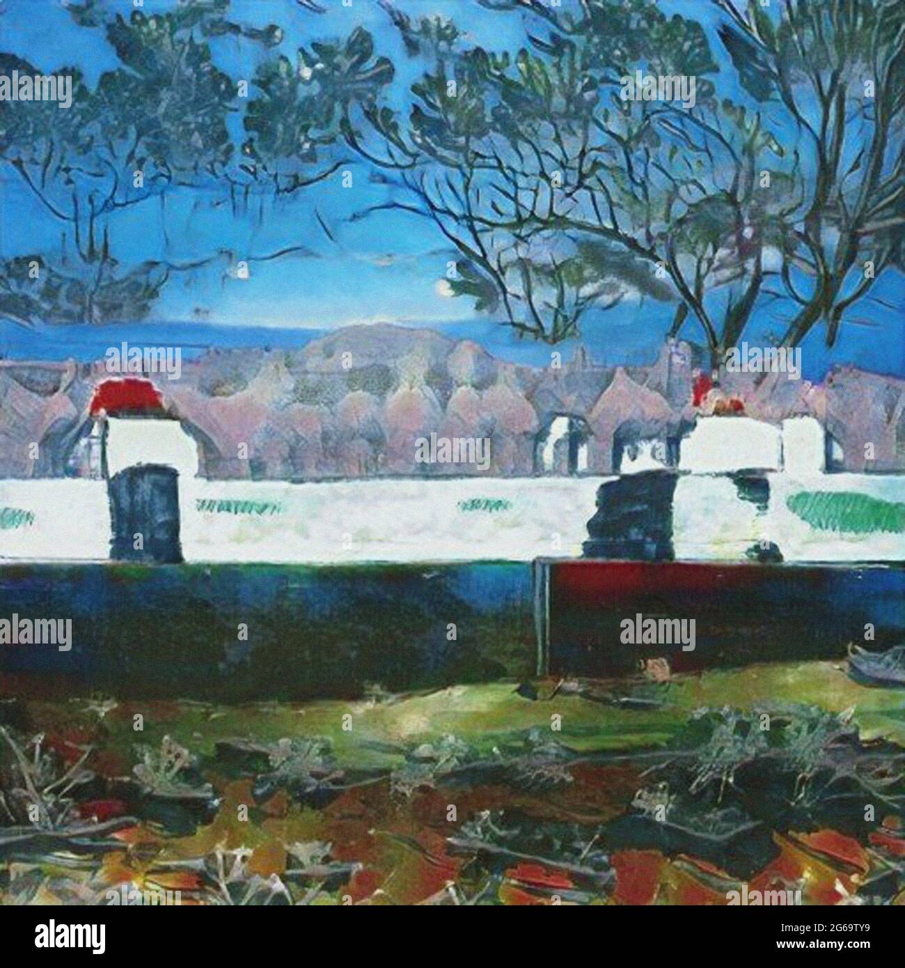 Expressionistic landscape artwork Stock Photo - Alamy