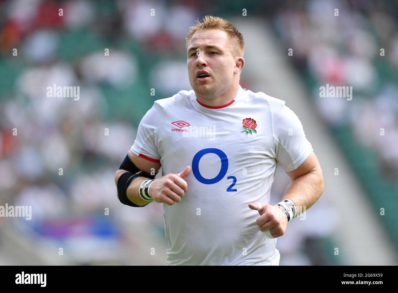 Twickenham Stadium, England, UK. 4th July, 2021. England's Joe Heyes ...