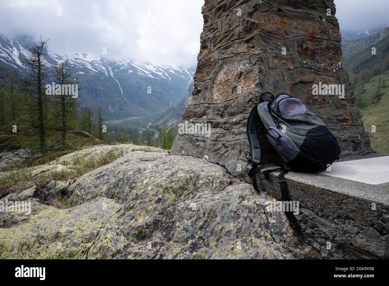 Balme -Italy- june 2021 Modern trekking backpack used for mountain ...