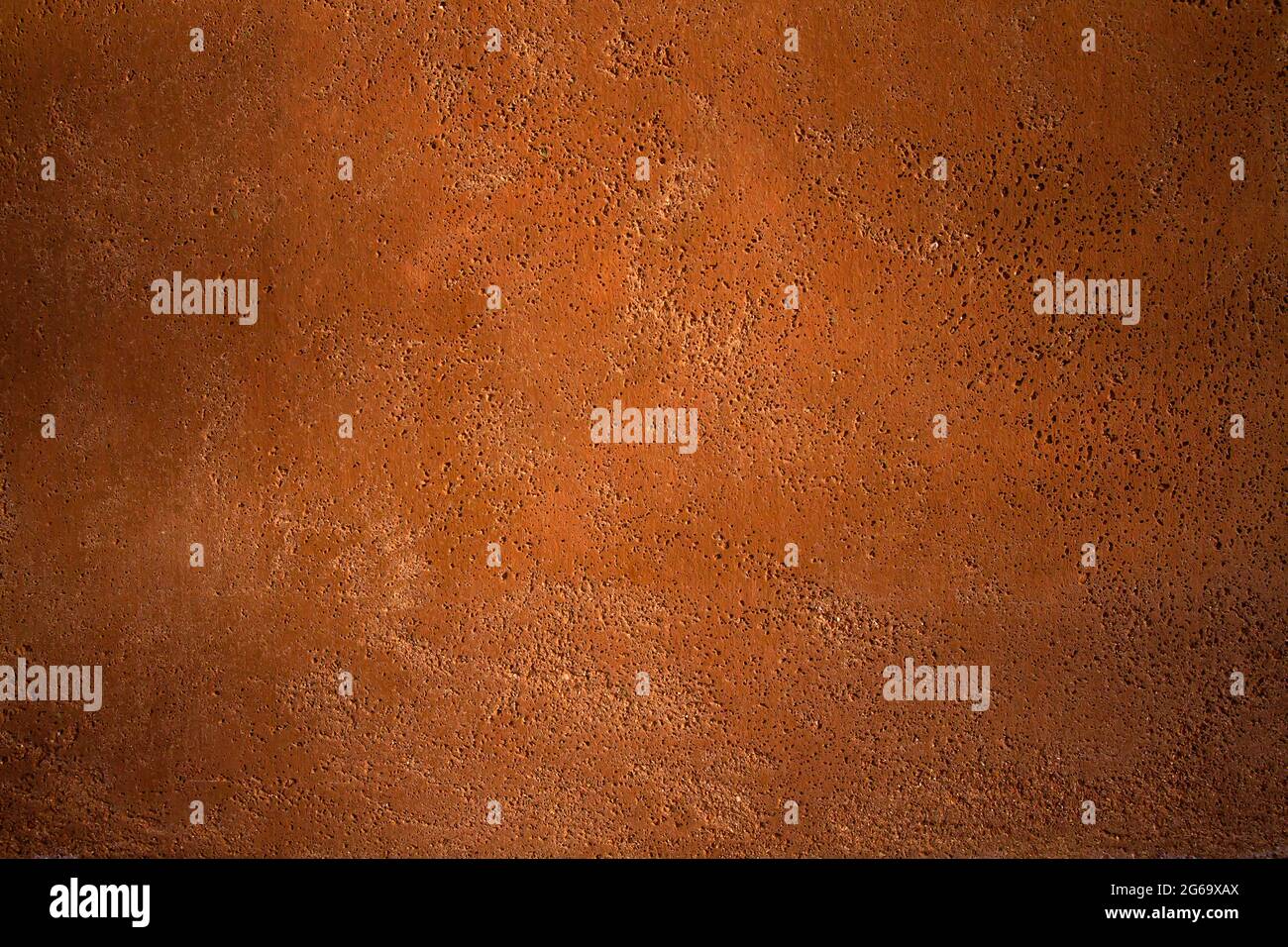 Terracotta colored concrete wall grunge background or texture Stock ...