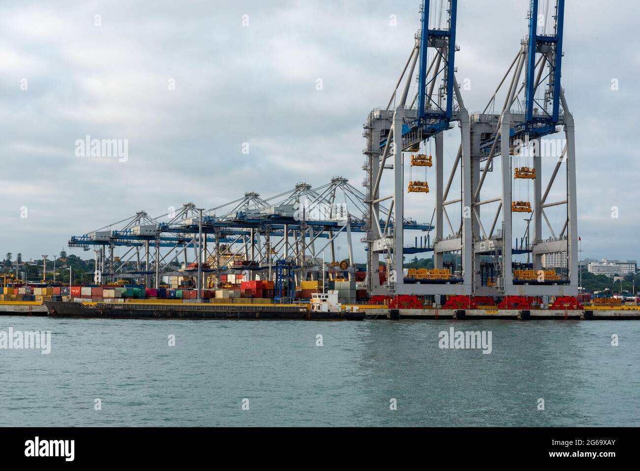 Cargo harbor in Auckland, New Zealand Stock Photo - Alamy