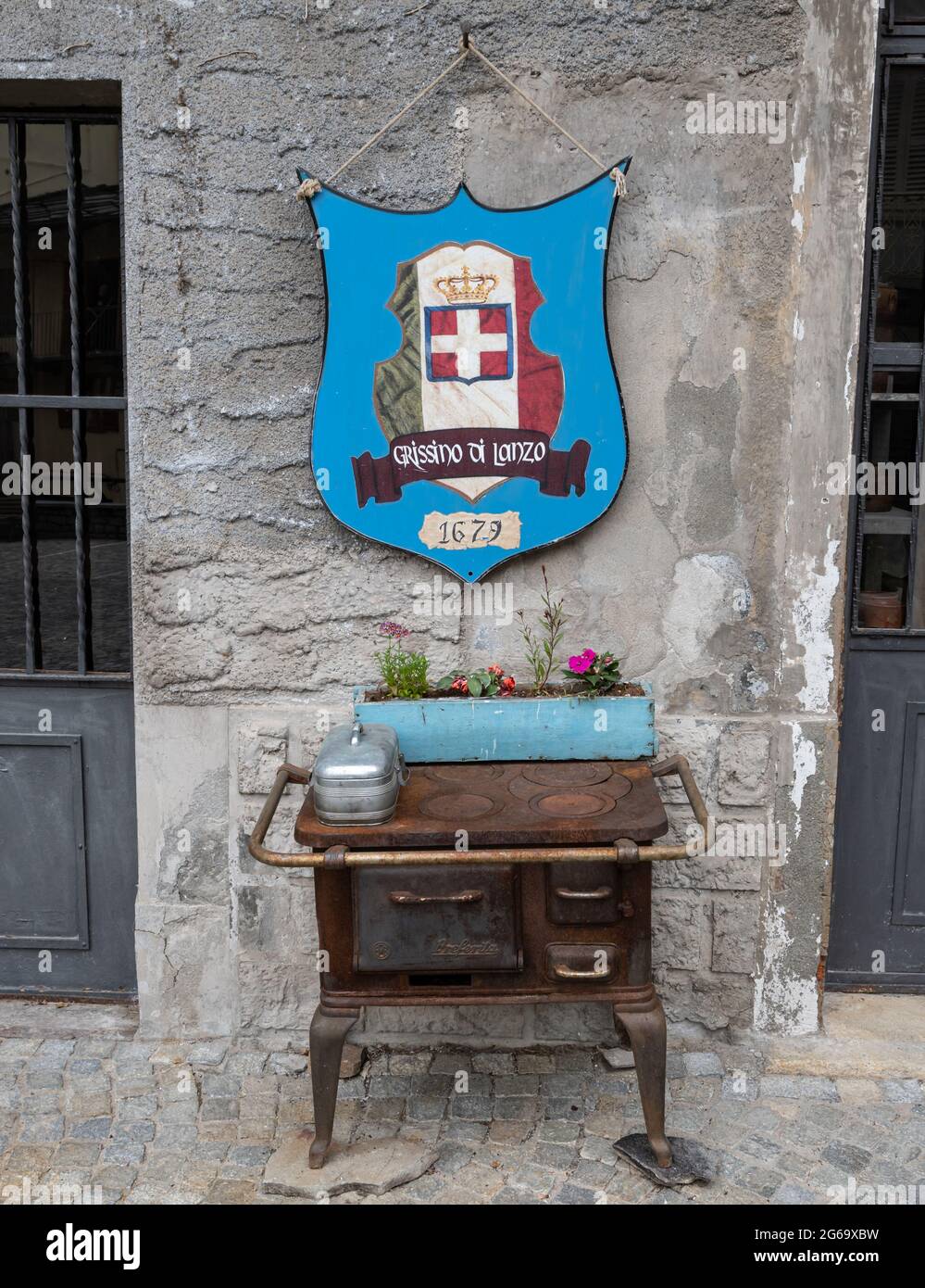 Lanzo-Italy-June 2021 Old cast iron stove used in the Italian ...