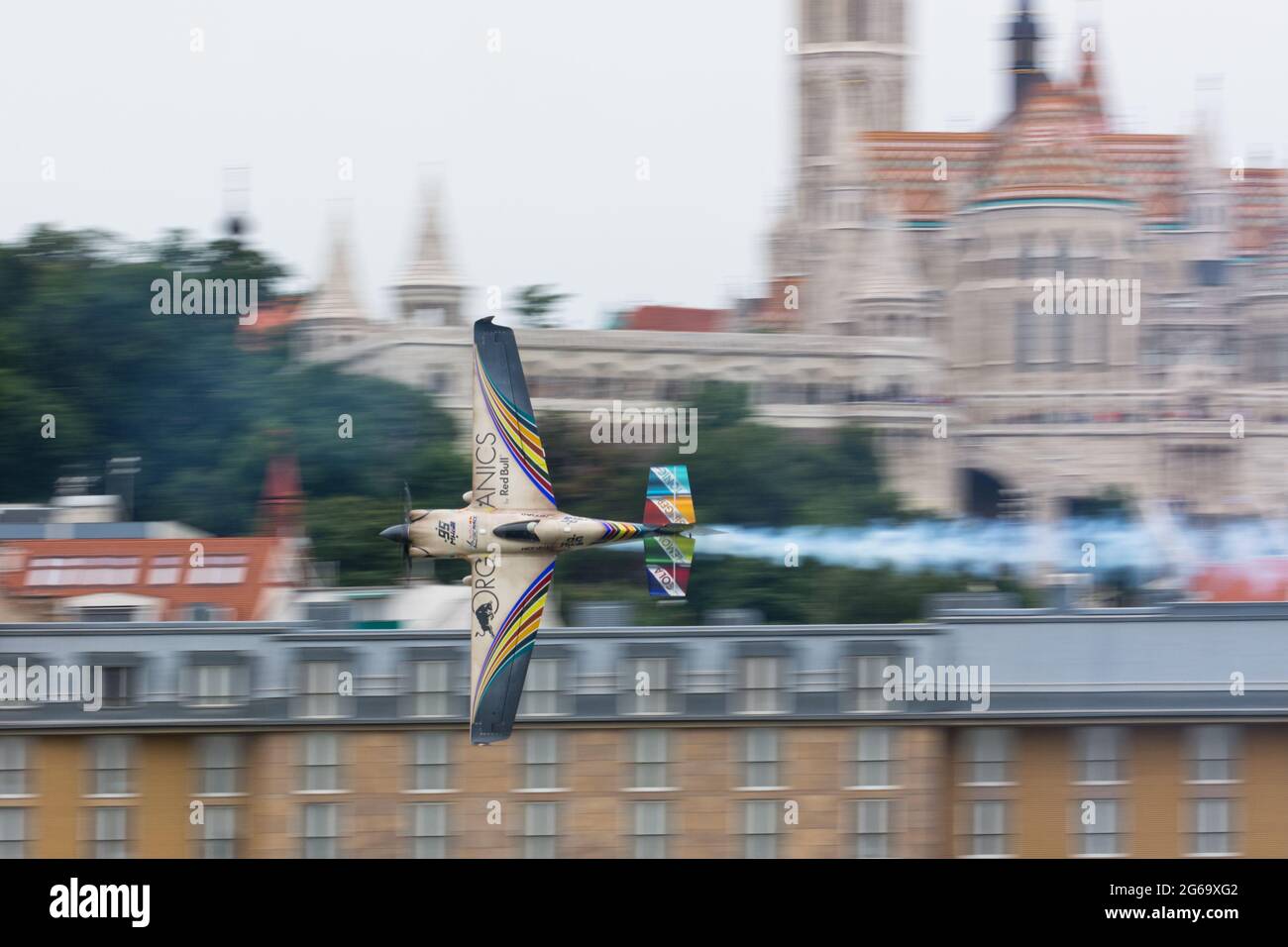 Budapest, Hungary - June 23, 2018: Matt Hall in Zivko Edge 540 at Red Bull Air Race (The World ...