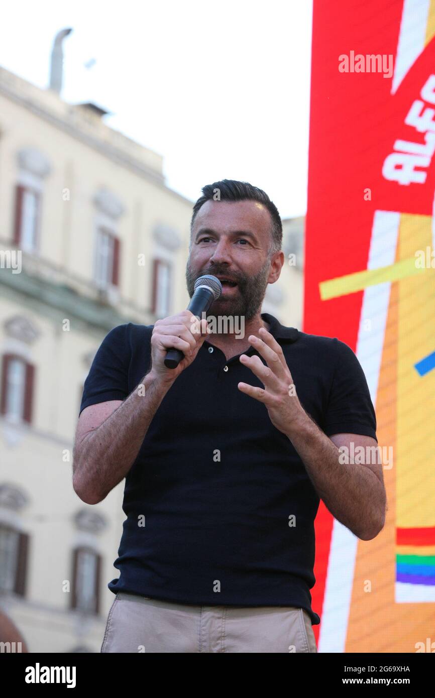 NAPOLI PRIDE 2021 ,in Piazza Dante.In picture Alessandro Zan ...