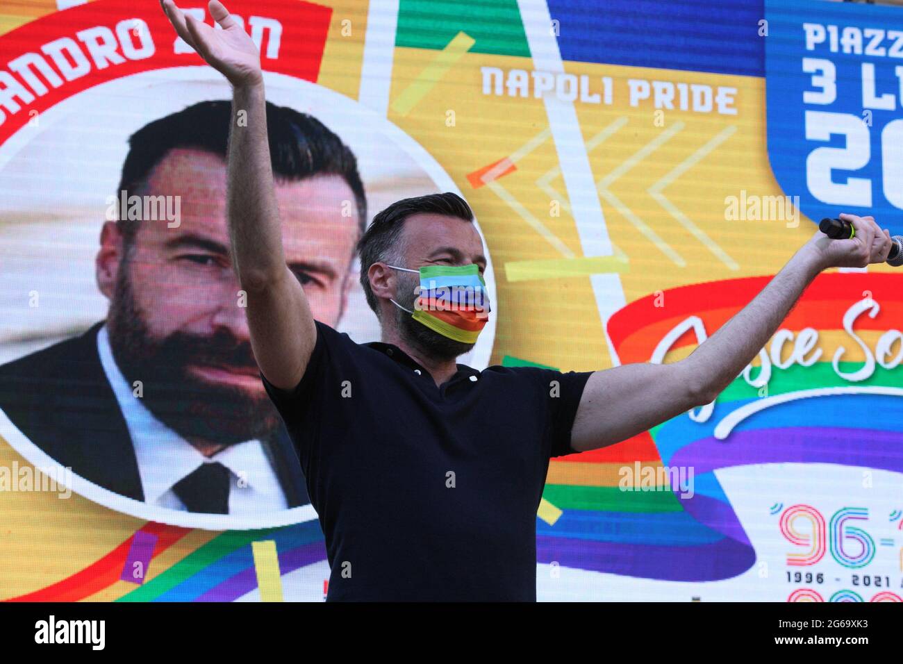 NAPOLI PRIDE 2021 ,in Piazza Dante.In picture Alessandro Zan ...