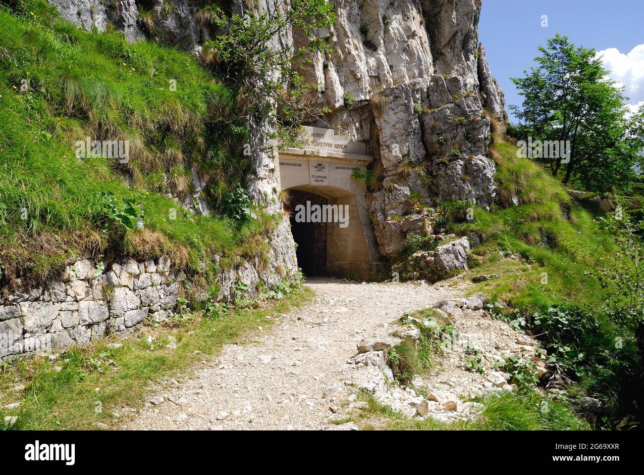 Veneto, Italy. 'Strada delle 52 gallerie' (52 tunnels trail) of Mount ...