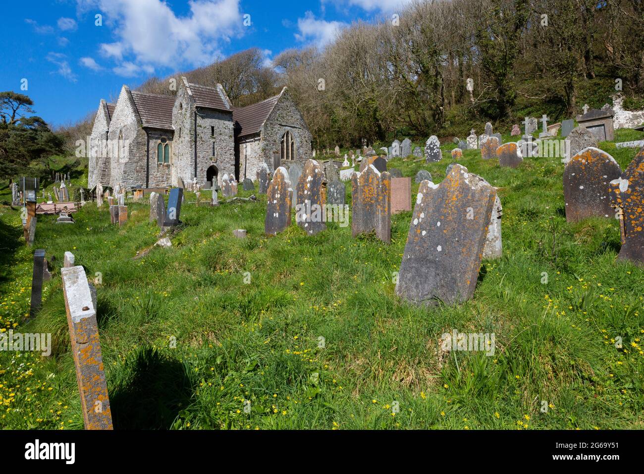 Parish Church of Saint Ishmael and graveyard, near Ferryside ...