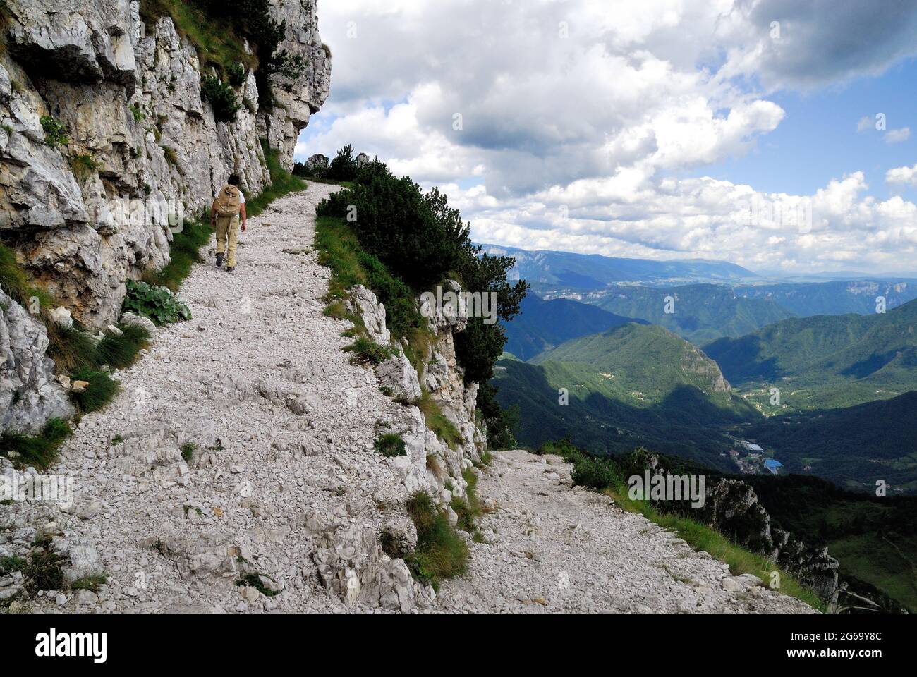 Veneto, Italy. 'Strada delle 52 gallerie' (52 tunnels trail) of Mount ...
