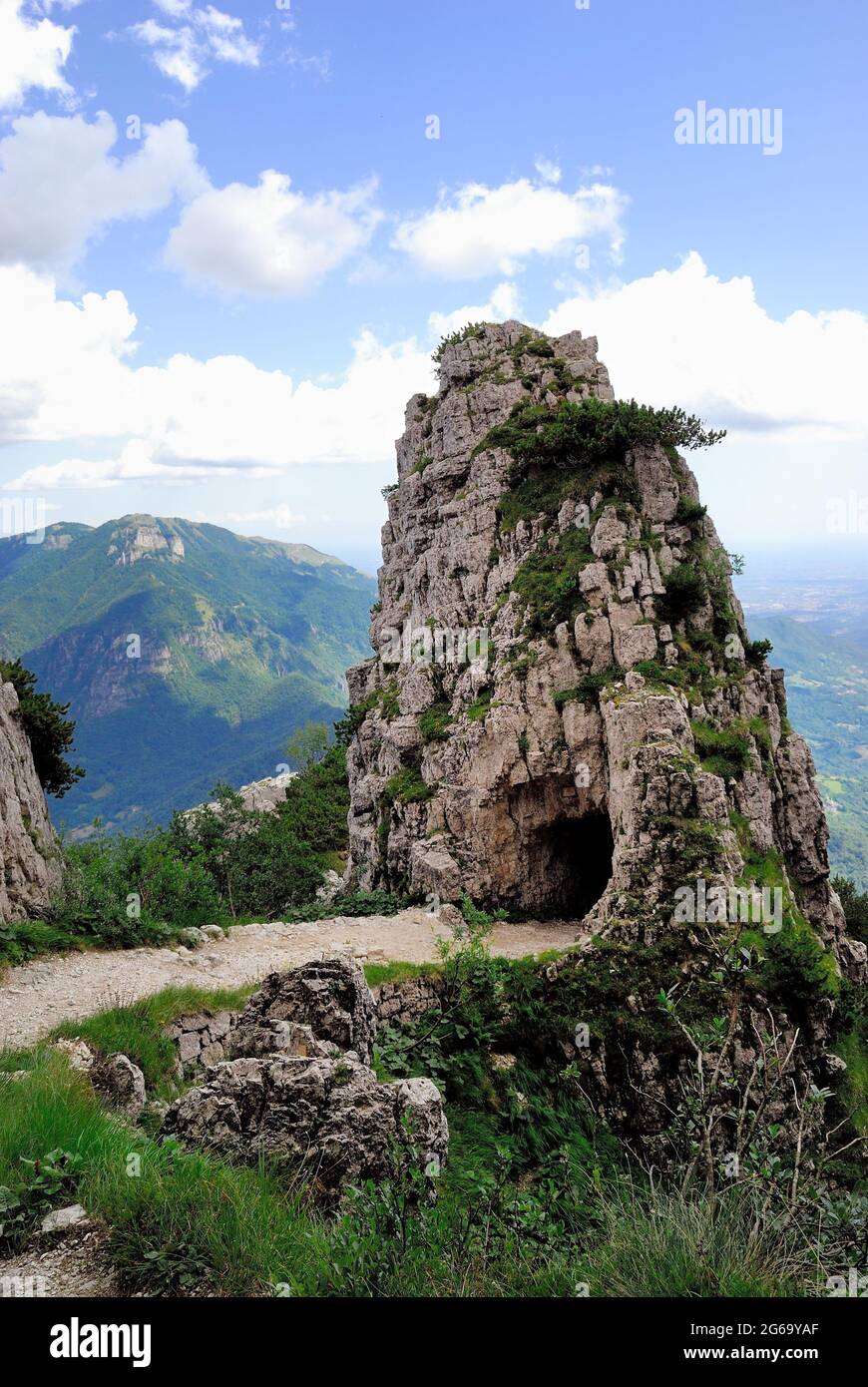 Veneto, Italy. 'Strada delle 52 gallerie' (52 tunnels trail) of Mount ...