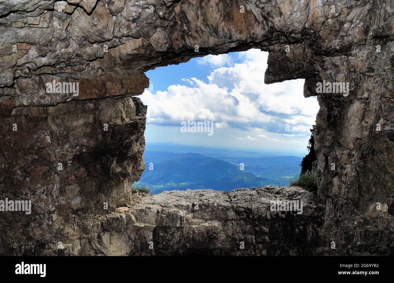 Veneto, Italy. 'Strada delle 52 gallerie' (52 tunnels trail) of Mount ...