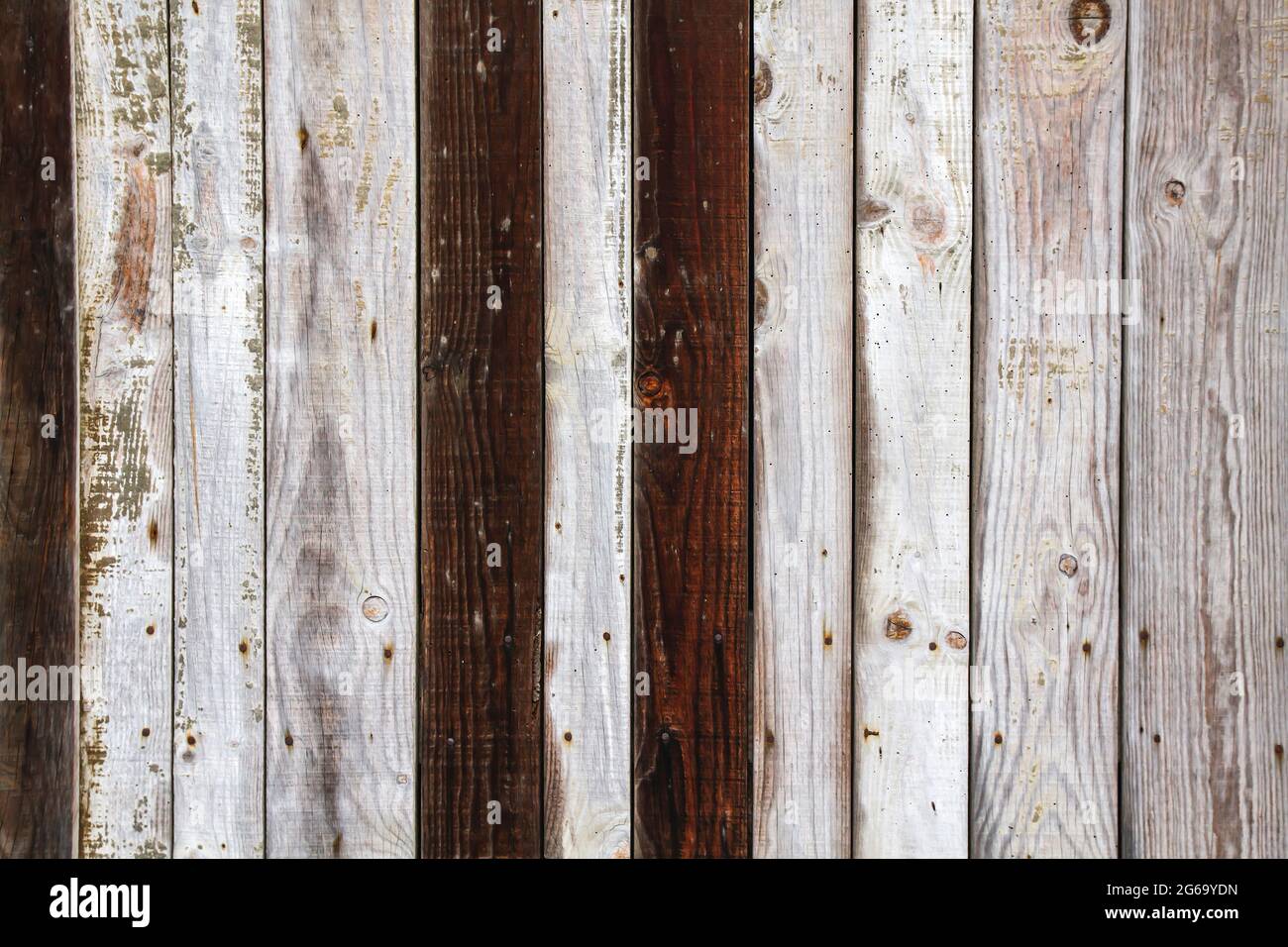 Old distressed wooden planks wall with different color Stock Photo - Alamy