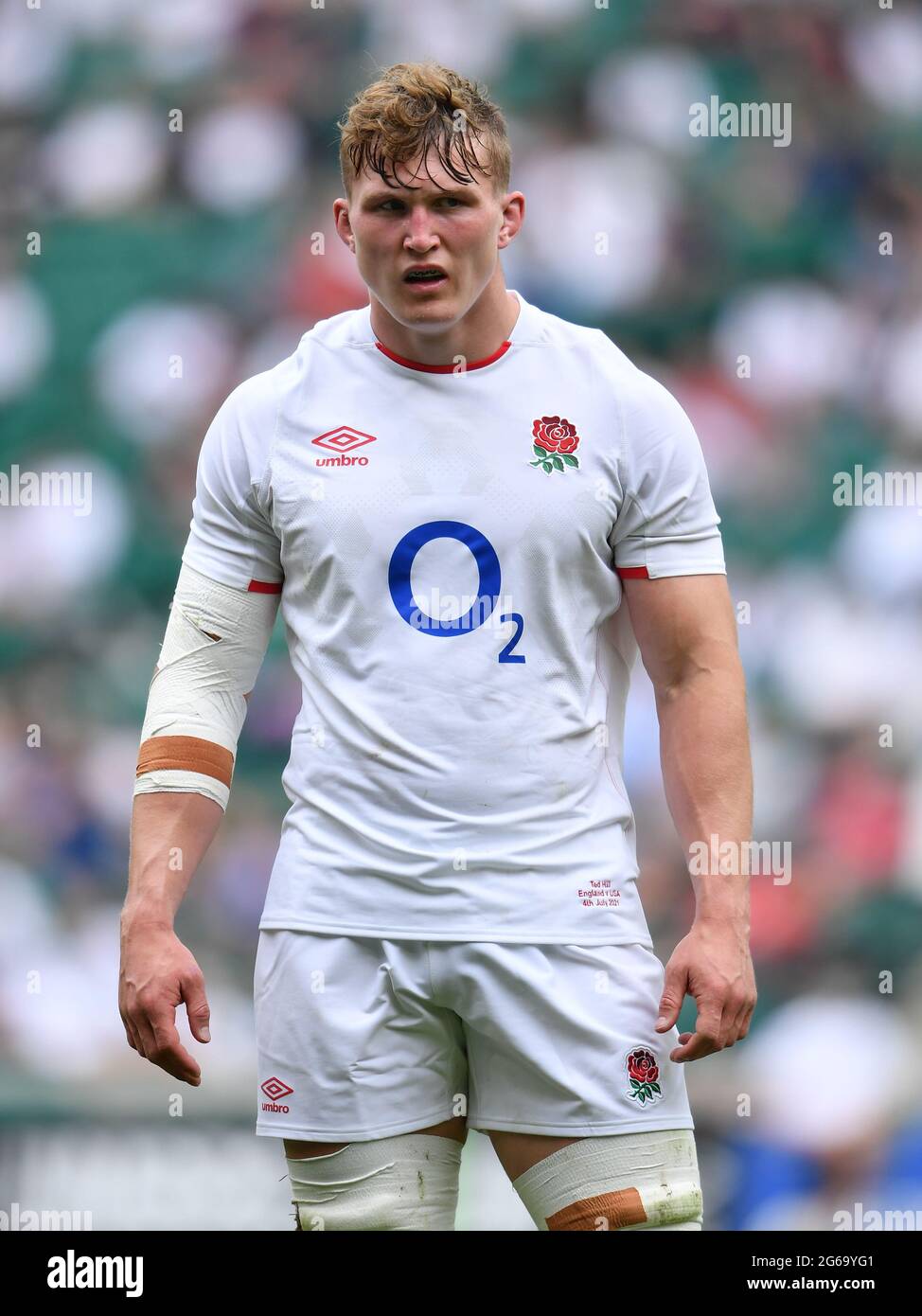 Twickenham Stadium, England, UK. 4th July, 2021. England's Ted Hill ...