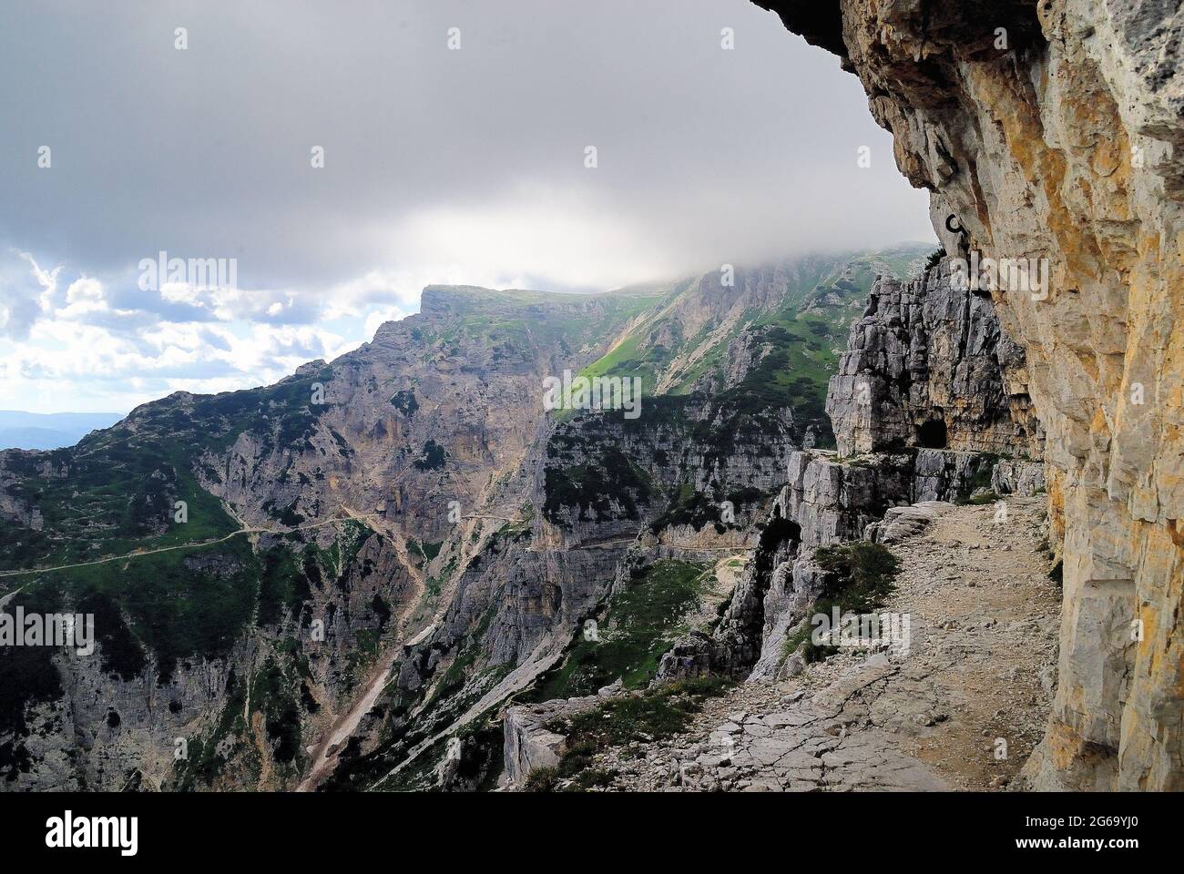 Veneto, Italy. 'Strada delle 52 gallerie' (52 tunnels trail) of Mount ...