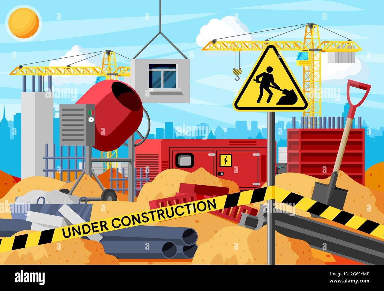 Pile building sand construction Stock Vector Images - Alamy