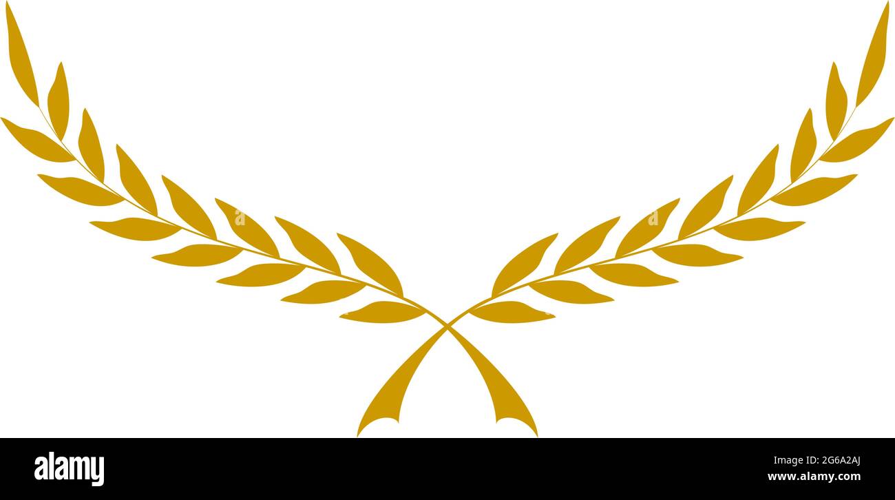 Laurel honor wreath vector in gold on white isolated background Stock ...
