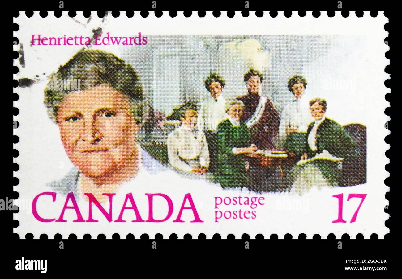 MOSCOW, RUSSIA - APRIL 18, 2020: Postage stamp printed in Canada shows ...