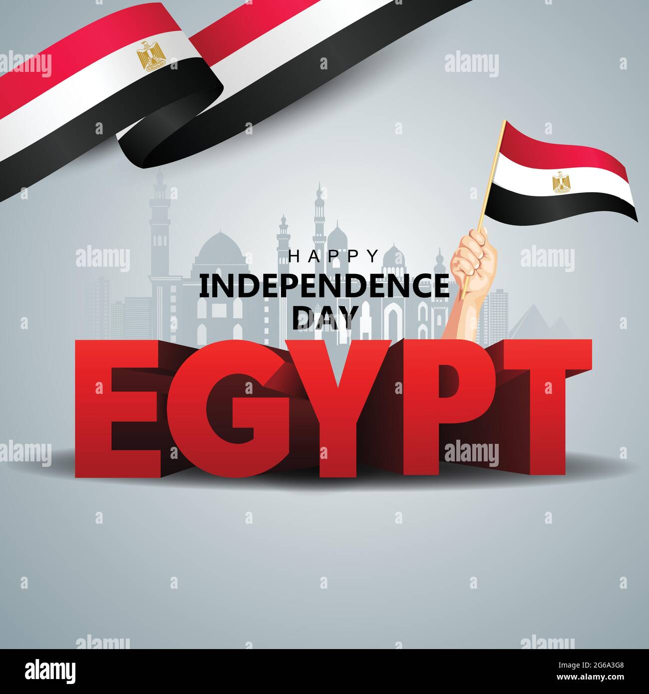 happy independence day Egypt greetings. vector illustration design ...