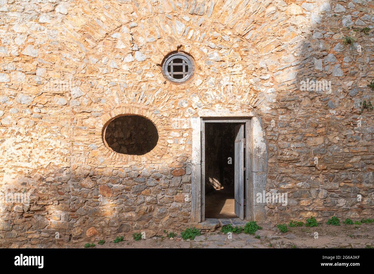 Courtyard and prison cells in medieval castle Stock Photo - Alamy