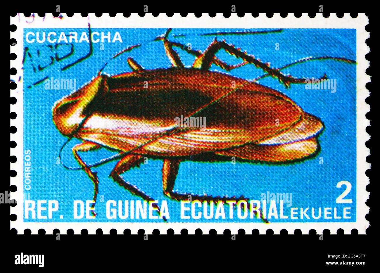 MOSCOW, RUSSIA - APRIL 18, 2020: Postage stamp printed in Equatorial ...