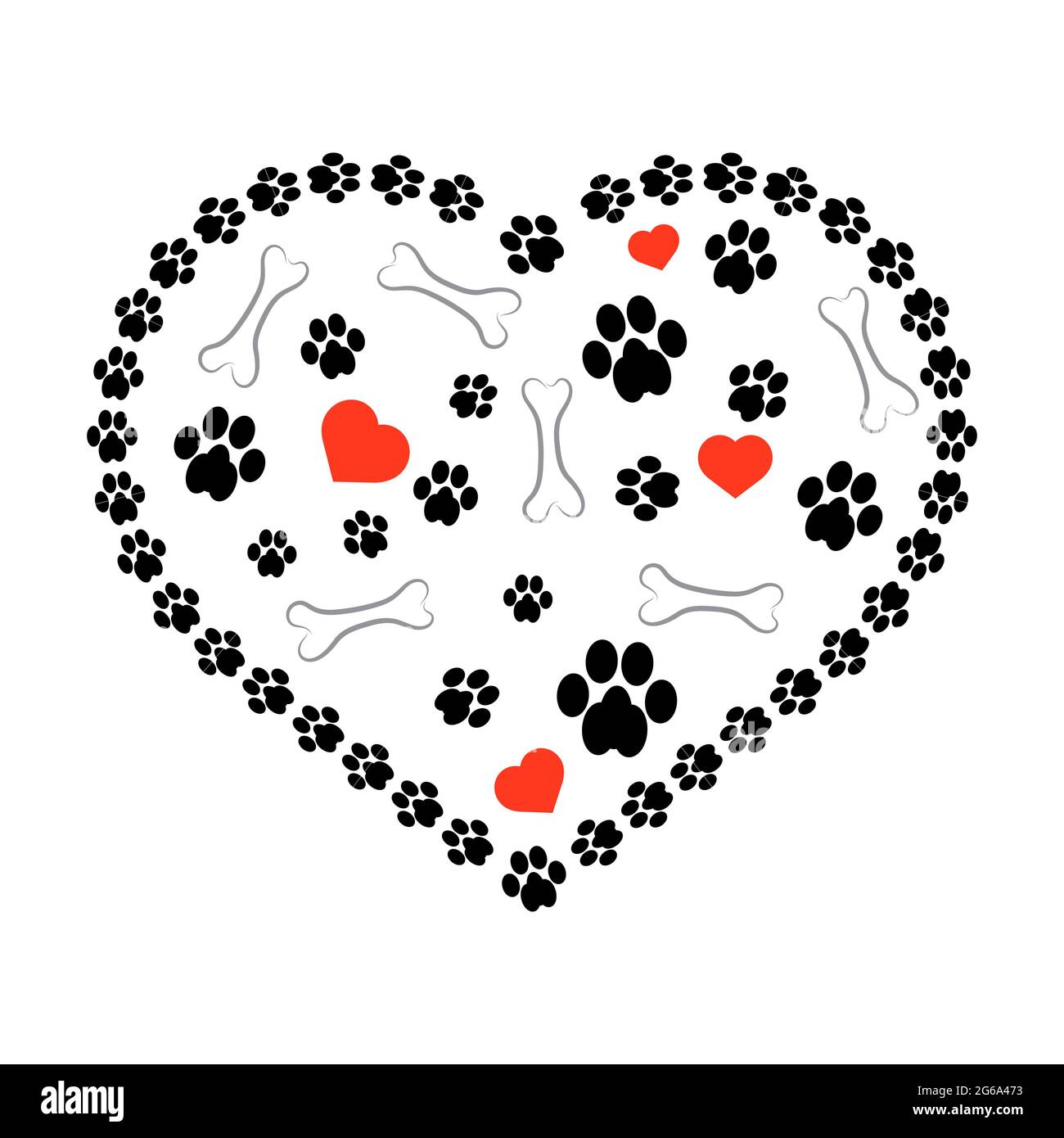 Dog bones paw on Cut Out Stock Images & Pictures - Alamy