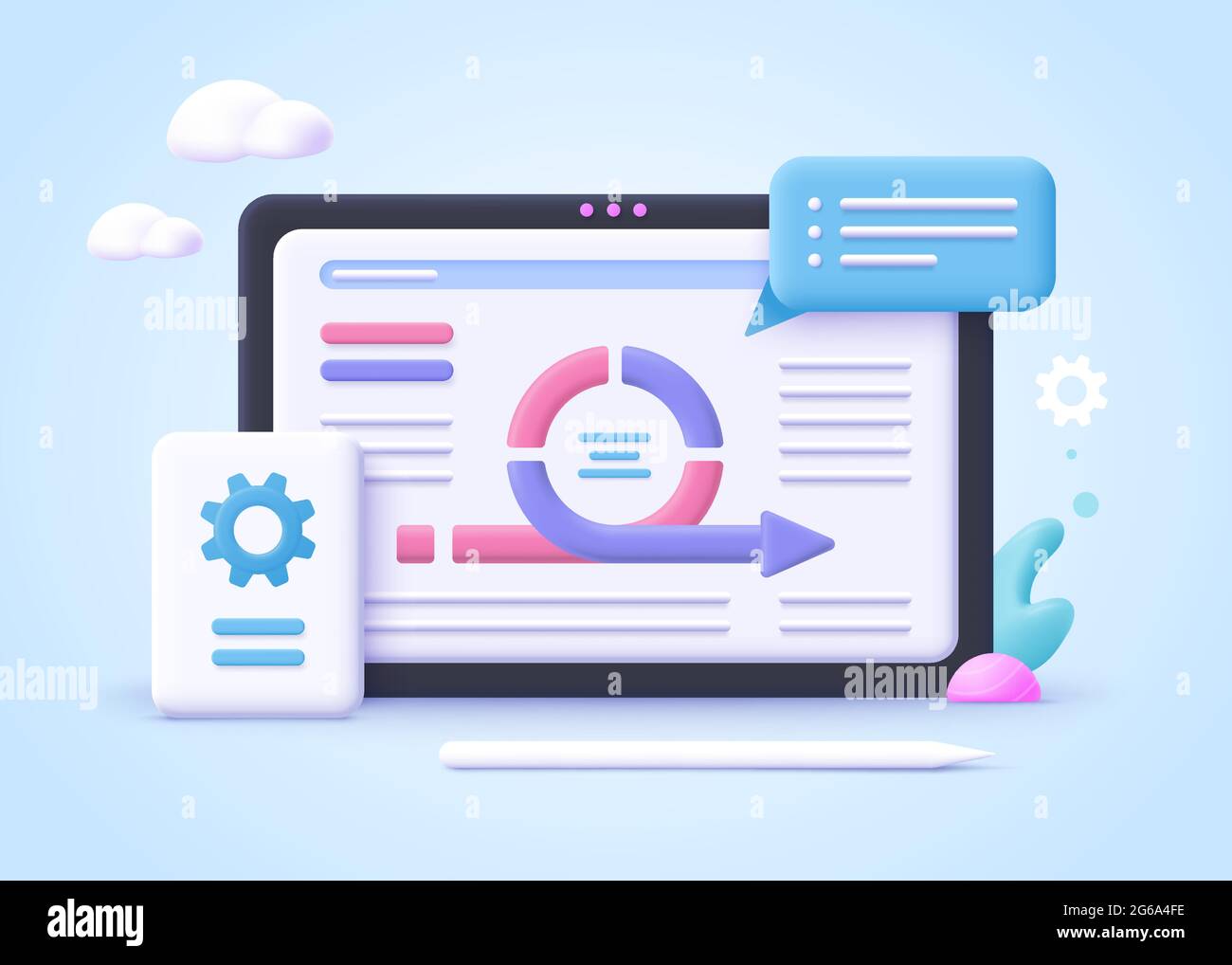 Concept of agile project management, agile software development . 3d realistic vector ...