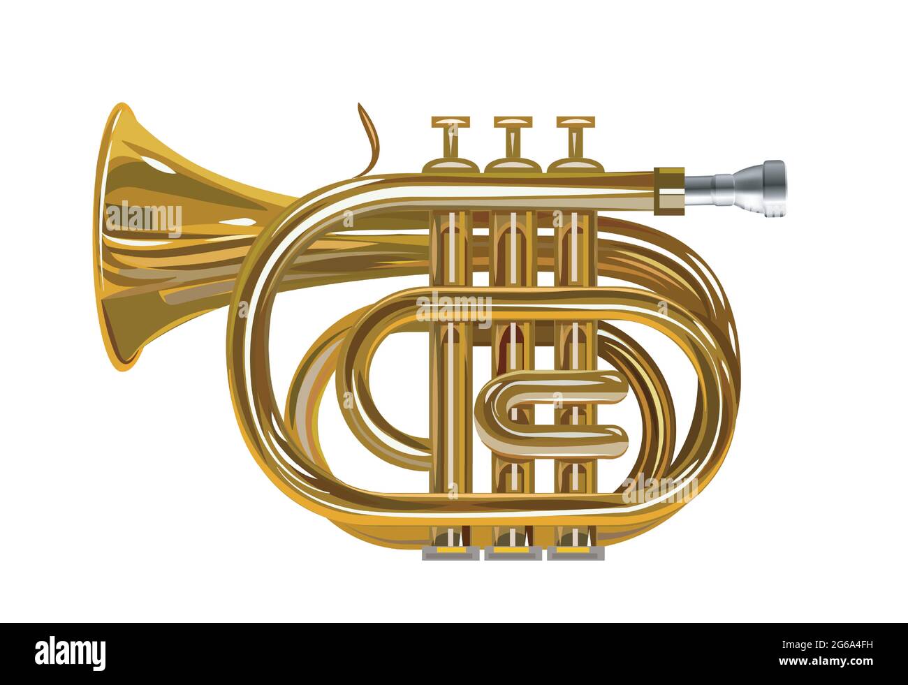 Glossy baritone isolated on white background Stock Vector Image & Art ...