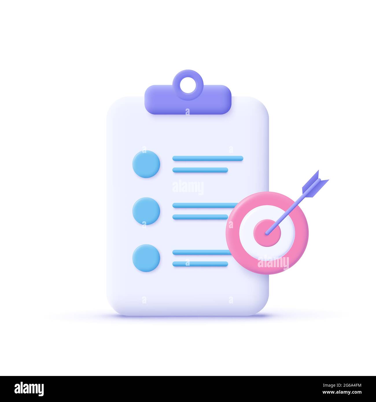 Assignment target icon. Clipboard, checklist symbol. 3d vector ...