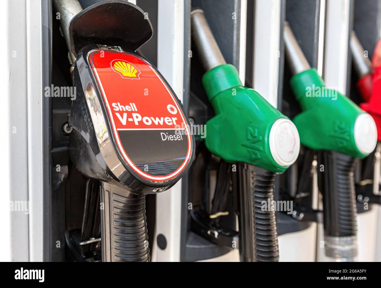 Samara, Russia - July 4, 2021: Filling column with different fuels at ...