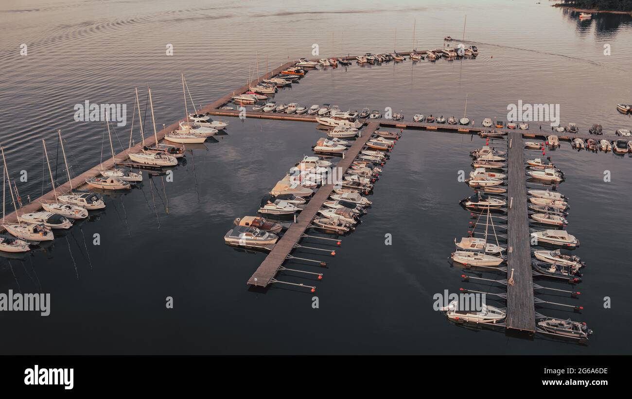 Aerial view marina lot yachts hi-res stock photography and images - Alamy