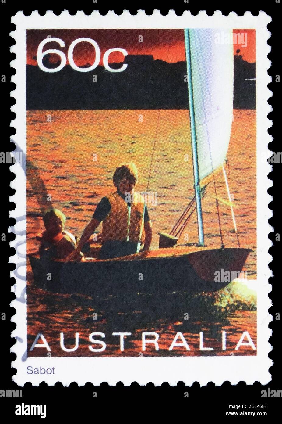 MOSCOW, RUSSIA - APRIL 18, 2020: Postage stamp printed in Australia ...