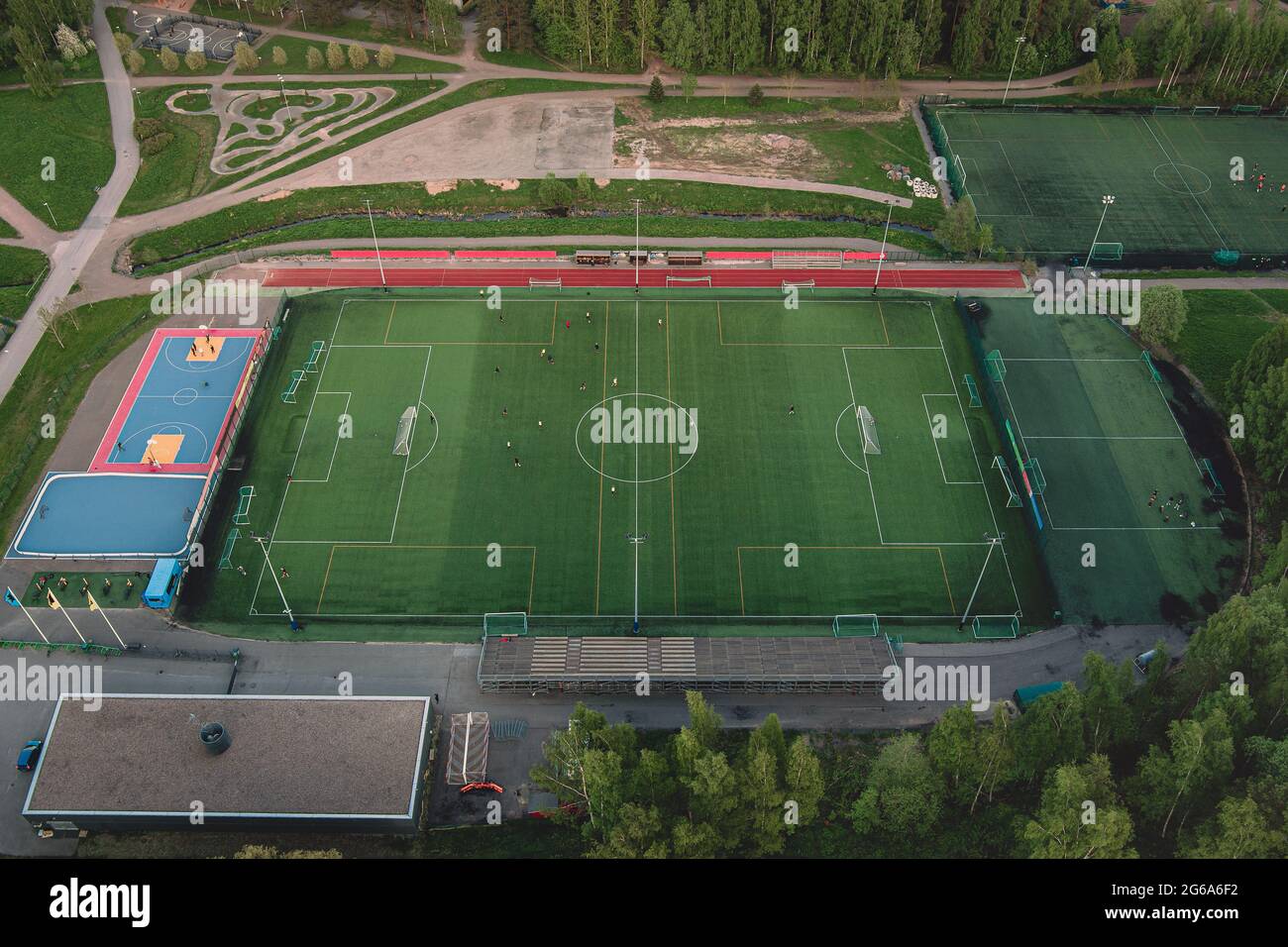 Soccer field from above. Sports field with a football field Stock Photo ...