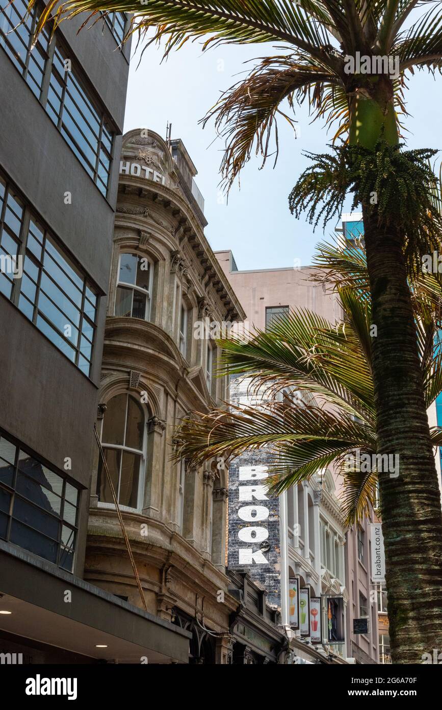 Historic old skyscrapers in Auckland's city center, New Zealand Stock ...
