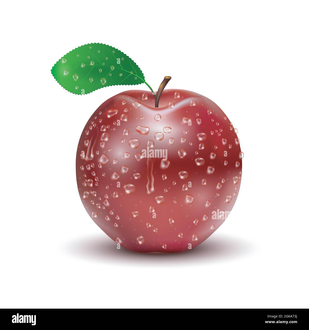 Red apple in water drops isolated Stock Vector Image & Art - Alamy