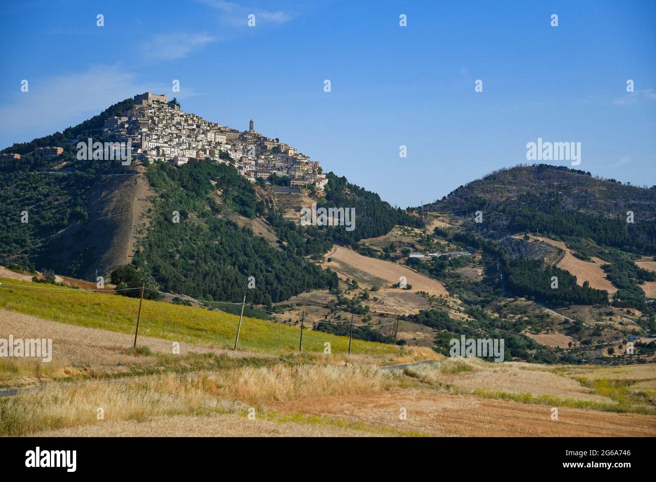 Panoramic view of Sant'Agata di Puglia, a medieval village in southern ...