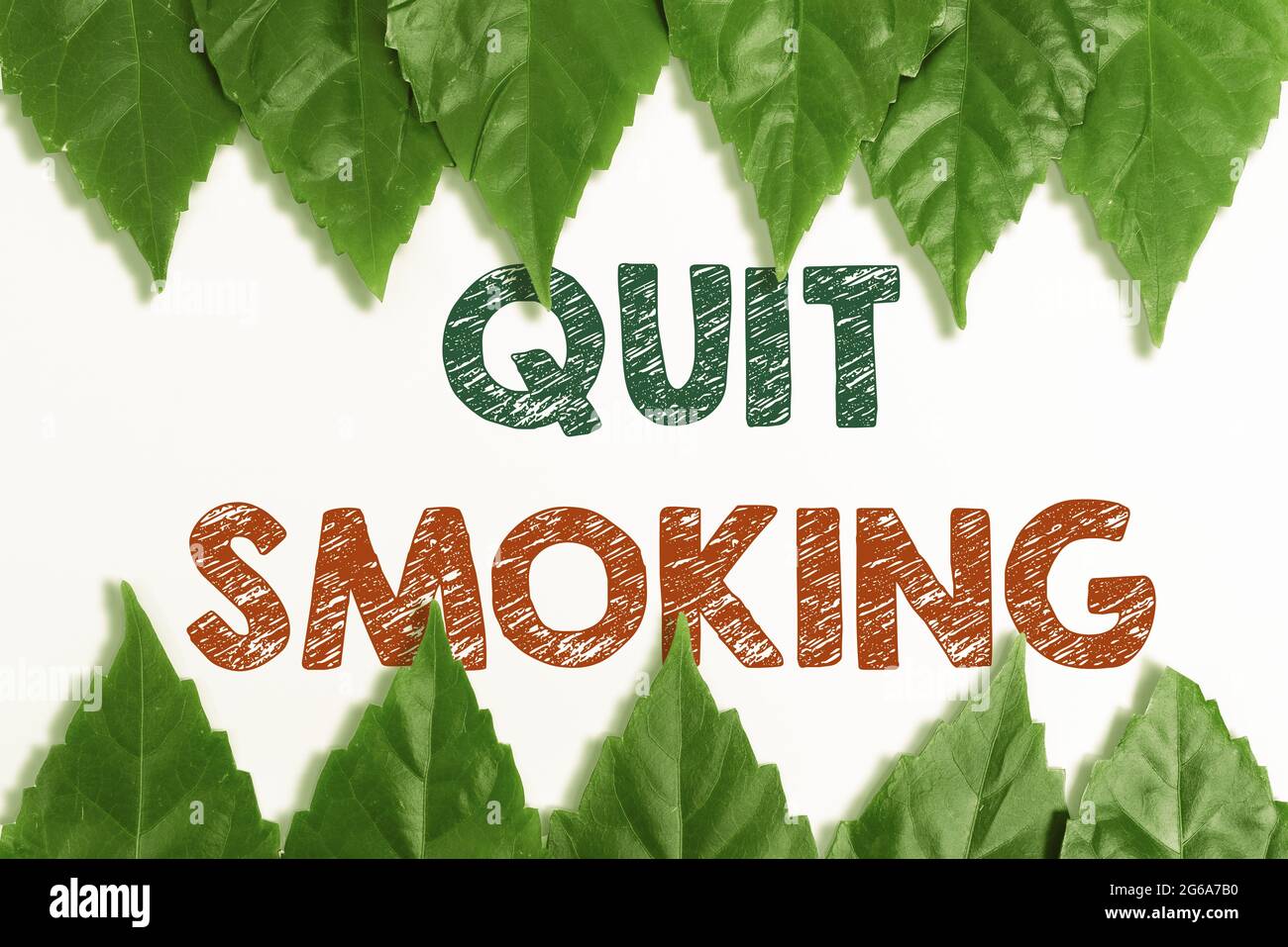 Text caption presenting Quit Smoking. Word Written on Discontinuing or ...