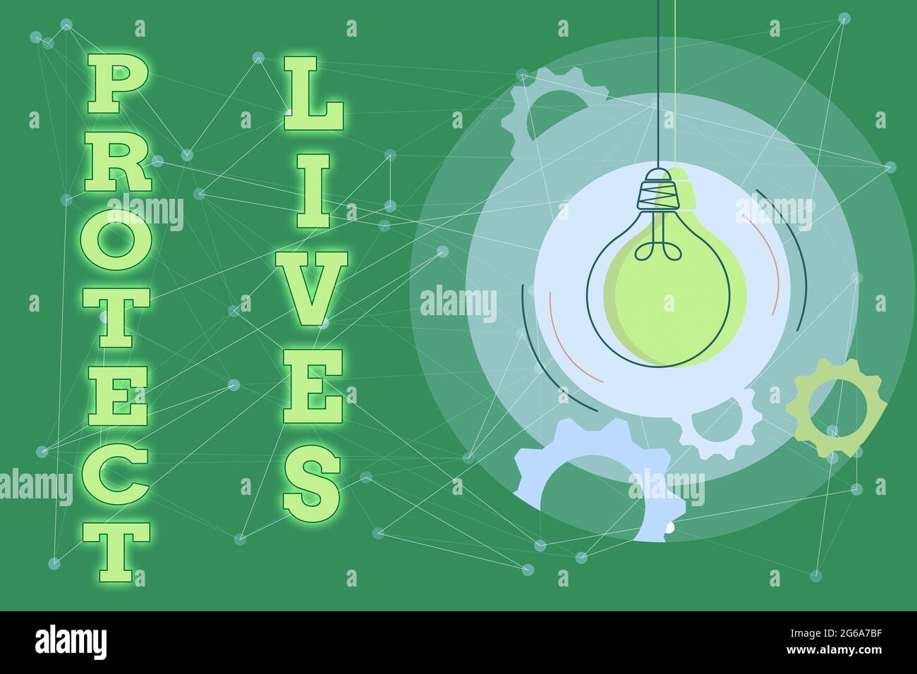 Sign displaying Protect Lives. Internet Concept to cover or shield from ...