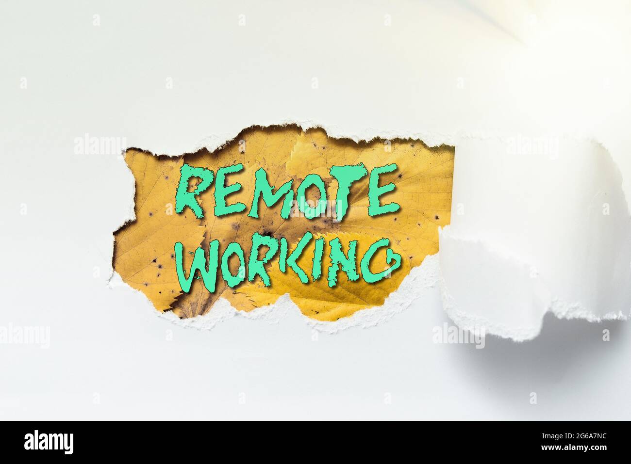 Handwriting text Remote Working. Word Written on style that allows ...