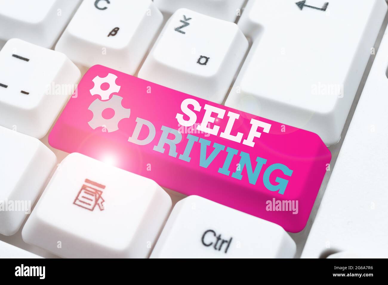 Text caption presenting Self Driving. Business idea Autonomous vehicle ...
