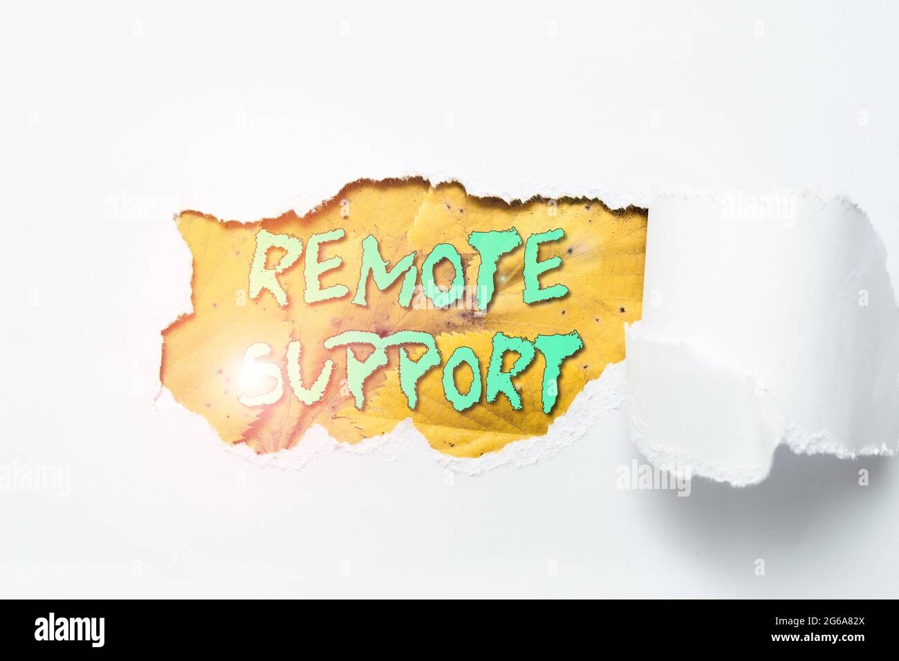 Text caption presenting Remote Support. Concept meaning type of secure ...
